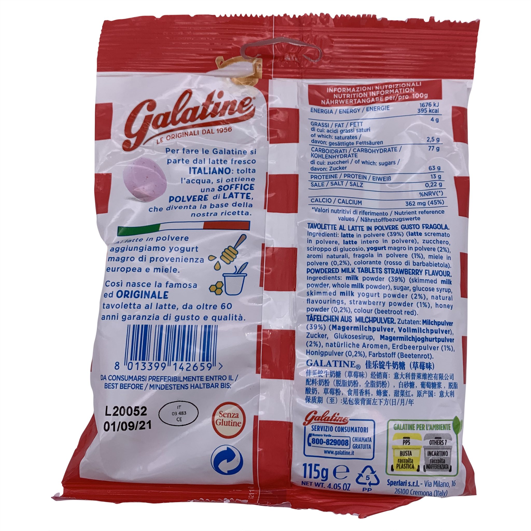 Italian Hard Candy | Milk Candy | Sperlari Strawberry Galatine | 115 ...