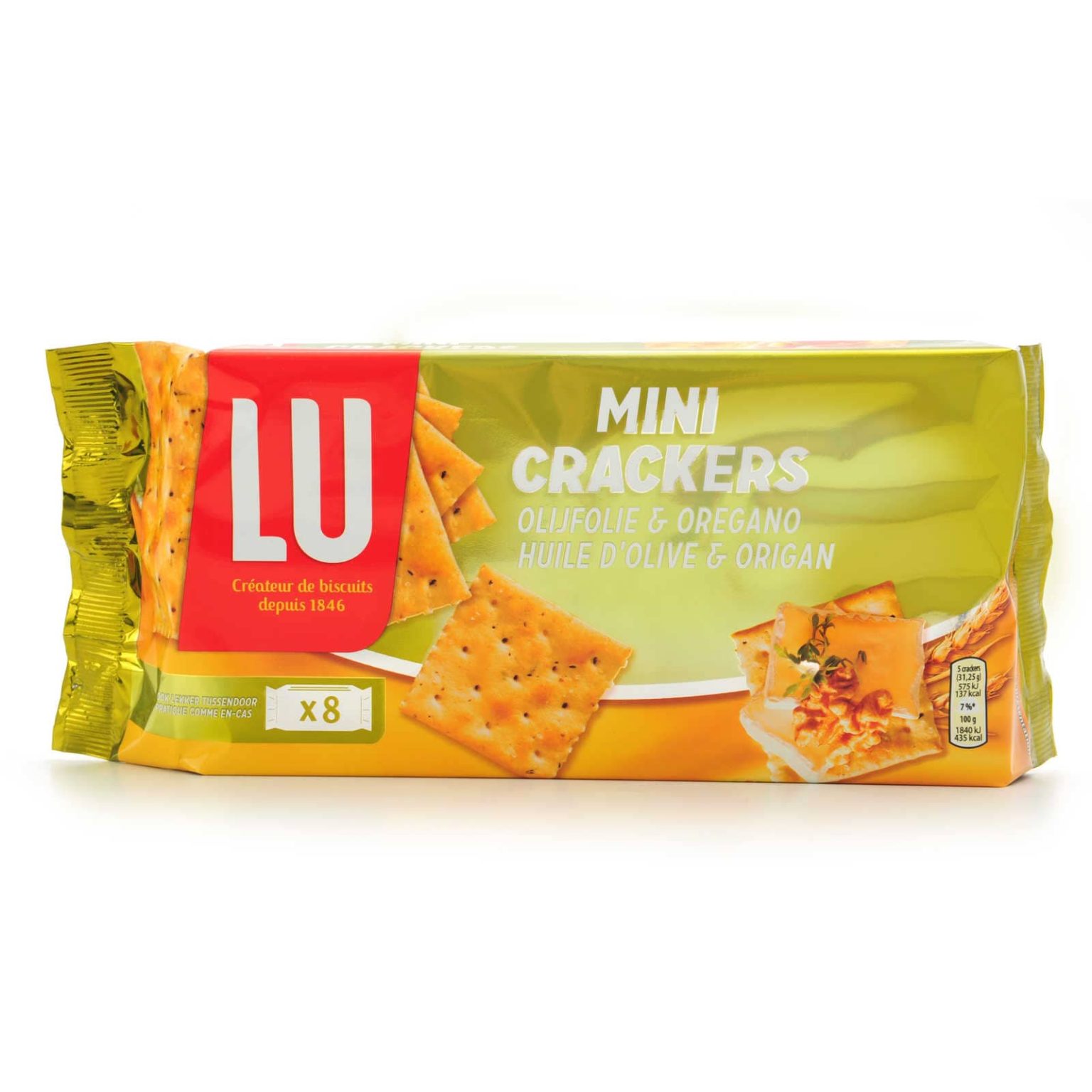Biscuits Lu | Mini crackers à l'huile d'olive et à l'origan 8 paquets ...